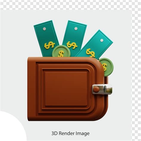 Premium Psd Wallet With Dollar Coins And Dollar Banknotes 3d Illustration