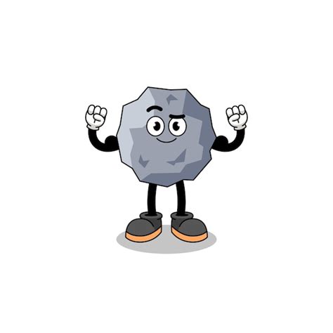 Premium Vector Mascot Cartoon Of Stone Posing With Muscle