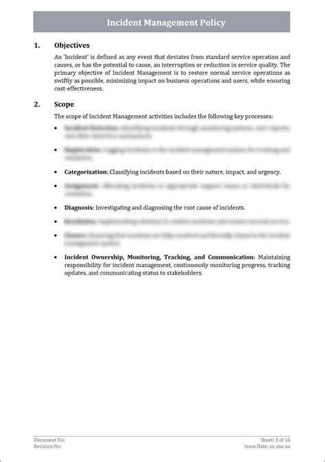 Coso Incident Management Policy Template Itsm Docs Itsm Documents And Templates