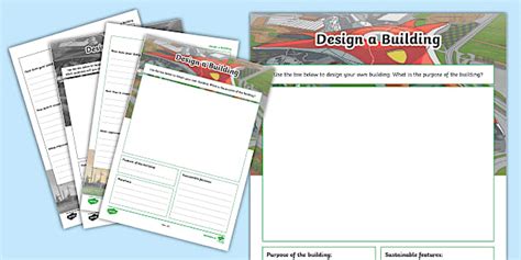 Design A Building Worksheet Twinkl Design Technology