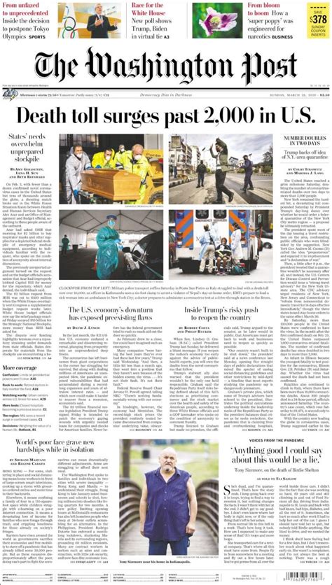 Periódico The Washington Post Usa Periódicos De Usa Edición De