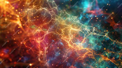 Cosmic Synapse An Abstract Representation Of Neural Networks In Space Premium Ai Generated Image