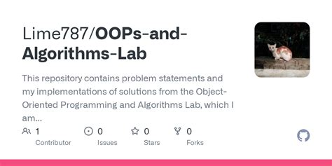 Github Lime787oops And Algorithms Lab This Repository Contains Problem Statements And My