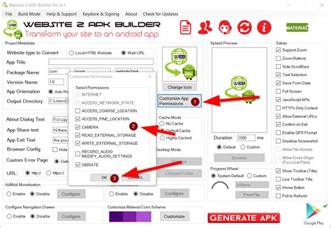 Customize App Permissions Documentation Website 2 APK Builder