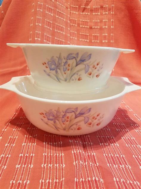 Pyrex England Blue Iris Pyrex Bowl Tableware Pyrex England Blue Iris Pyrex Bowl Tableware