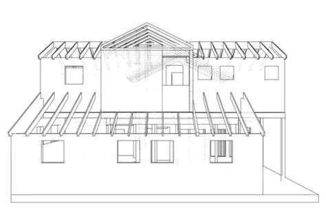 Tracing Illustration Of A 3d Building Wireframe Structure Abstract Construction Graphic Vector