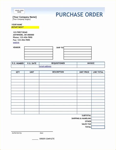 Purchase Order Tracking Excel Template