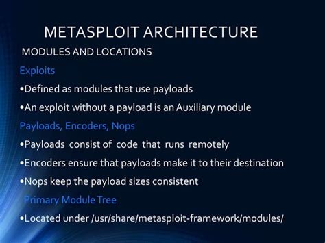 Metasploit Framework In Network Security Pptx Operating Systems