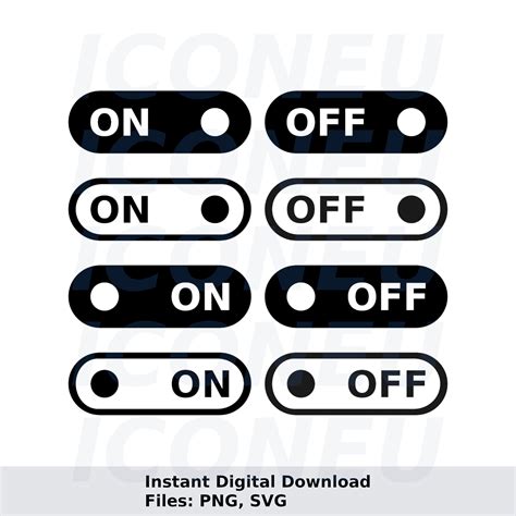 On Svg Off Svg Toggle Switch Svg Instant Digital Download Etsy