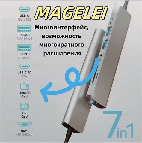 Type C Hub Usb Hub 7в1 Usb разветвитель Type C Hdmi Usb хаб для Macbook Sd Card Tf Card