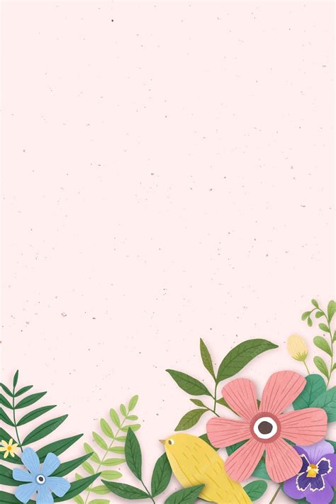 분홍색 배경에 꽃 테두리 무료 벡터