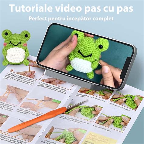 Комплект за плетене на една кука за начинаещи 3 модела животни Многоцветен Emag Bg