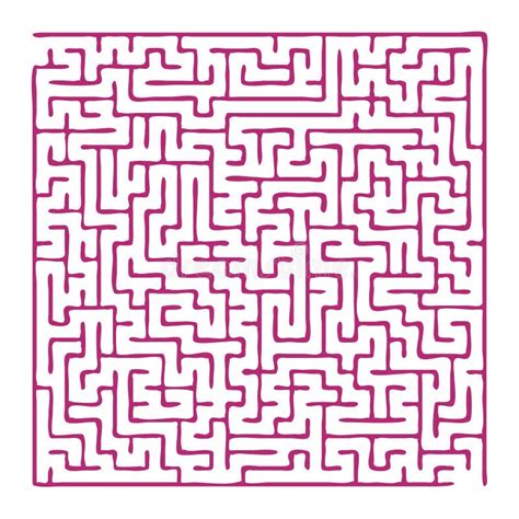 Maze Shape Design Element There Is One Entrance And Exit And One