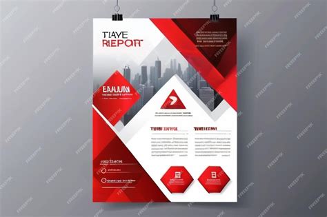 Premium Photo Red Triangle Business Annual Report Brochure Flyer