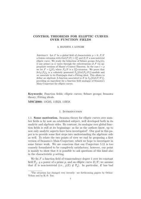 Pdf Control Theorems For Elliptic Curves Dokumentips