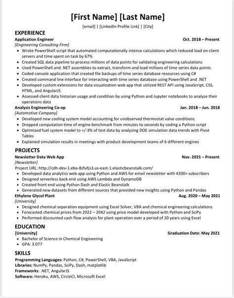 Resume Review Entry Level Data Engineer Rdataengineering