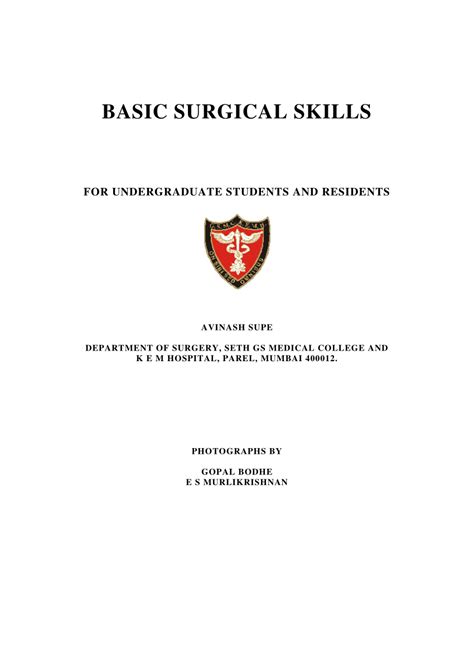 Pdf Basic Surgical Skills