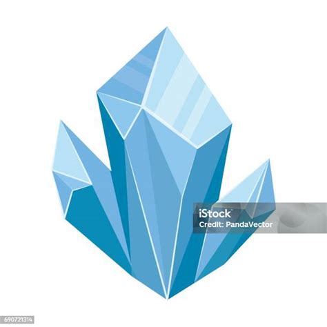 흰색 배경에 고립 된 만화 스타일에서 블루 천연 미네랄 아이콘 귀중 한 광물과 보석 기호 주식 벡터 일러스트 레이 션 자수정에 대한 스톡 벡터 아트 및 기타 이미지 Istock