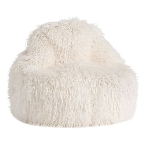 Ivory Furlicious Faux Fur Leanback Lounge Chair Pottery Barn Teen