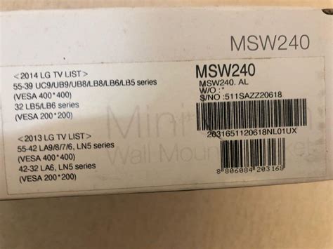 LG MSW240 電視掛牆架 Wall Mount Bracket, 家庭電器, 電視 & 其他娛樂, 電視組件及配件 - Carousell
