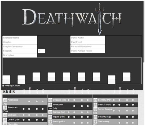 Warhammer 40k Character Sheet App Caqwescribe