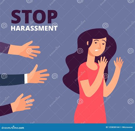 Concepto Del Acoso Sexual La Mujer Y Sirve Las Manos Pare El Abuso
