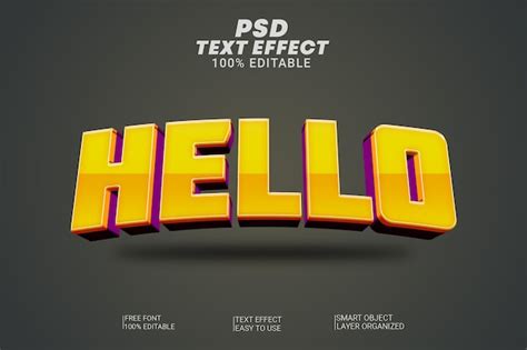 Premium Psd Psd Hello Text Style Effect