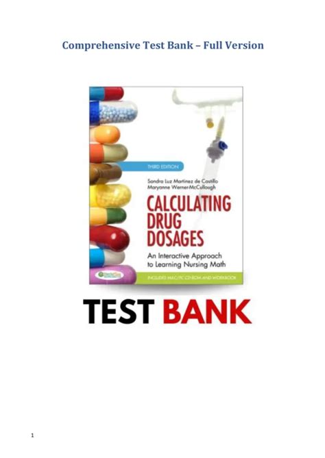 Calculating Drug Dosages Test Bank A Patient Safe Approach To Nursing And Math 3rd Edition
