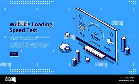 Website Loading Speed Test Banner Fast Download Of Web Page Vector Landing Page Of Internet
