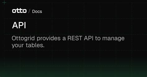Docs API Ottogrid Docs