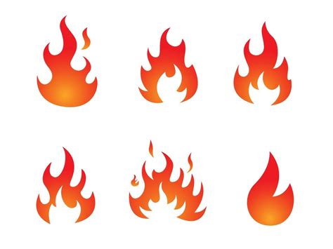 Fire Red Flame In Abstract Style Vector Flat Design 37330905 Vector