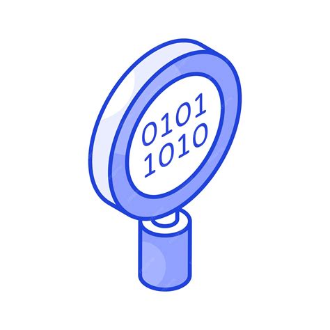 Premium Vector Binary Code Under Magnifier Icon Of Binary Search Code Exploration