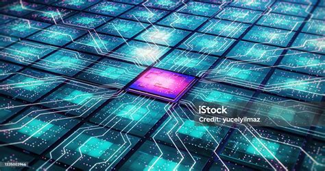 회로 기판 패턴 닫기 Cpu 데이터 처리 미래지향적인 Ai 프로세서 0명에 대한 스톡 사진 및 기타 이미지 0명 3차원 형태 Cpu Istock