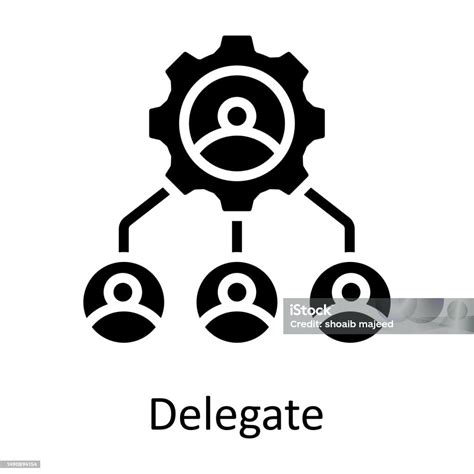 벡터 솔리드 아이콘 디자인 그림을 위임합니다 흰색 배경에 시간 관리 기호 Eps 10 파일 개념에 대한 스톡 벡터 아트 및 기타