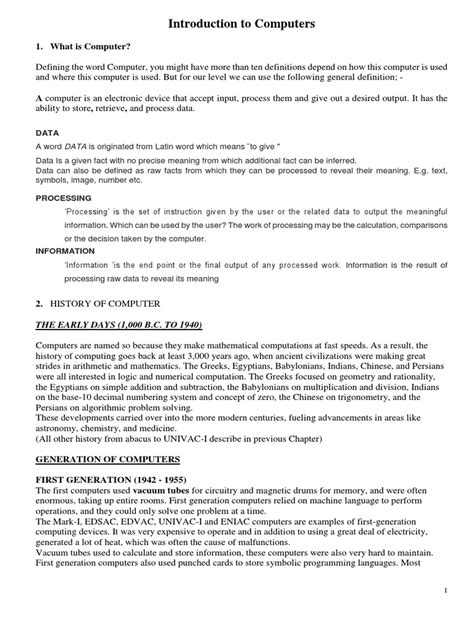Introduction To Computers 2 001 Pdf Computer Data Storage Operating System