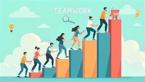 A Graphic Illustration Of A Team Working Together To Achieve Success