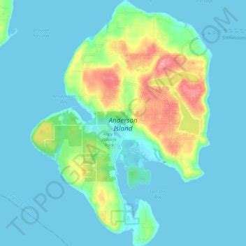 Anderson Island Topographic Map Elevation Terrain