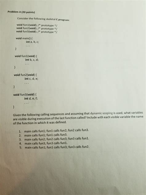 Solved Problem 4 20 Points Consider The Following Skeletal