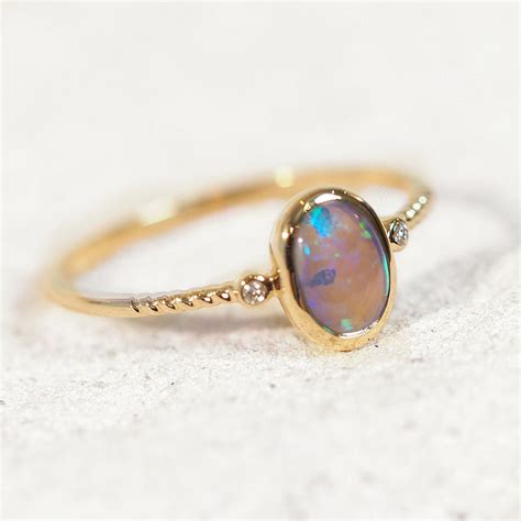 Buy Opal Rings For Women Gold And Silver Black Star Opal
