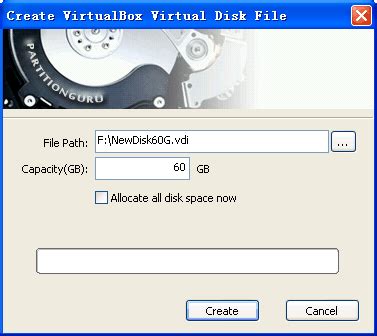 Create VirtualBox Virtual Disk File