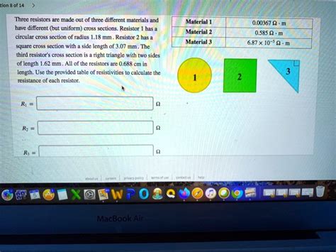 Solved Tion 0f 14 Three Resistors Are Made Out Of Three Different Materials And Nave Different