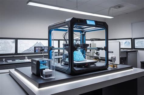 Premium Photo Advanced Modeling Lab Corner With 3d Printer In Action
