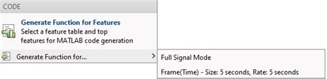 Automatic Feature Extraction Using Generated Matlab Code
