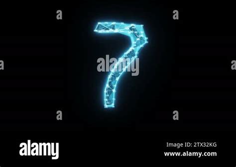 Blue Glow Random Digits Plexus Countdown Abstract Motion Alpha Matte 4k