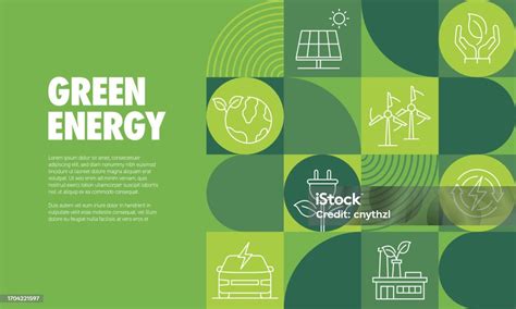 녹색 에너지 배너 디자인 벡터 그림입니다 환경 재생 가능 에너지 청정 에너지 폐기물 제로 지속 가능한 자원에 대한 스톡 벡터 아트 및 기타 이미지 Istock