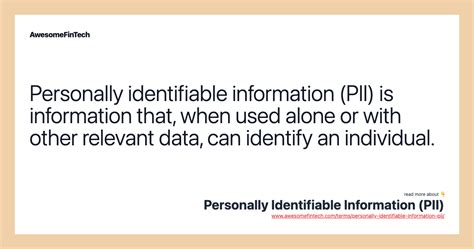 Personally Identifiable Information Pii Awesomefintech Blog