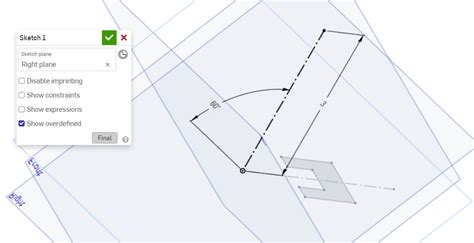 bug sketch flips on plane at 45 degrees — onshape