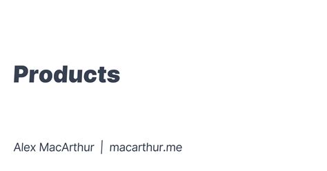 products alex macarthur