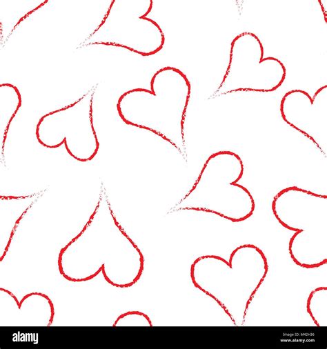 Hand Drawn Heart Icon Seamless Pattern Background Business Flat Vector Illustration Love