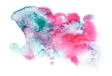 수채화 효과와 추상적인 배경입니다 페인트의 색상은 분홍색 보라색 와인 색과 녹색 흰색 배경입니다 수채화입니다 손으로 그려 0명에 대한 스톡 사진 및 기타 이미지 Istock